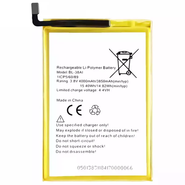 Genuine cell phone battery BL-38AI for Tecno P13 / P13 Plus / P31 / P32 ...