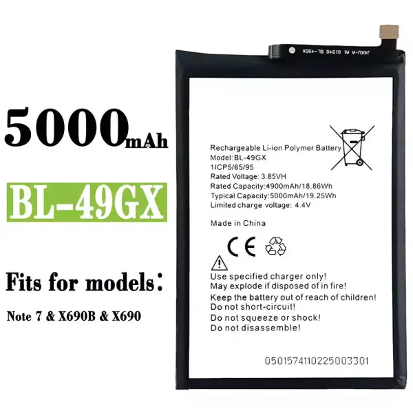 Genuine cell phone battery BL-49GX for Infinix Note 7 - batterysg.com