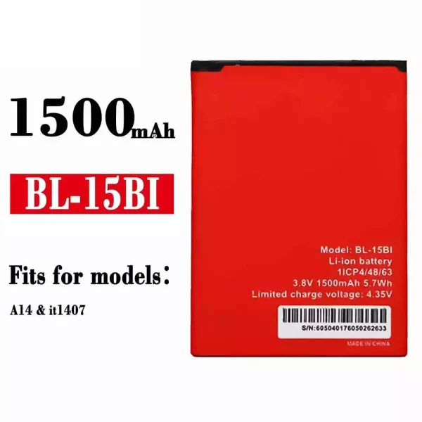 Genuine cell phone battery BL-15BI for ITEL A14 / it1407 - batterysg.com