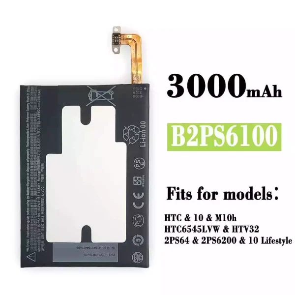 Genuine cell phone battery B2PS6100 for HTC 10 - batterysg.com