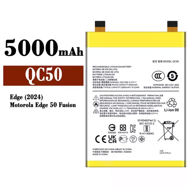 Genuine cell phone battery QC50 for Motorola Edge(2024) / Edge 50 ...
