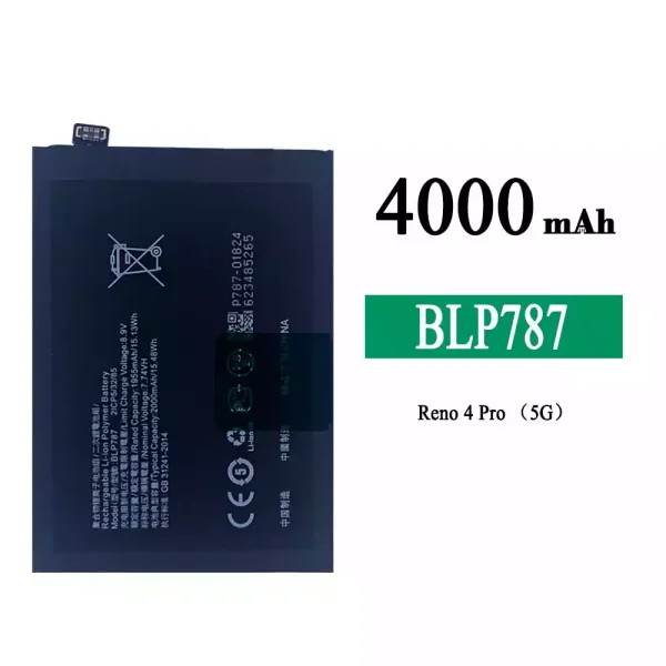 Genuine cell phone battery BLP787 for OPPO Reno 4 Pro 5G - batterysg.com